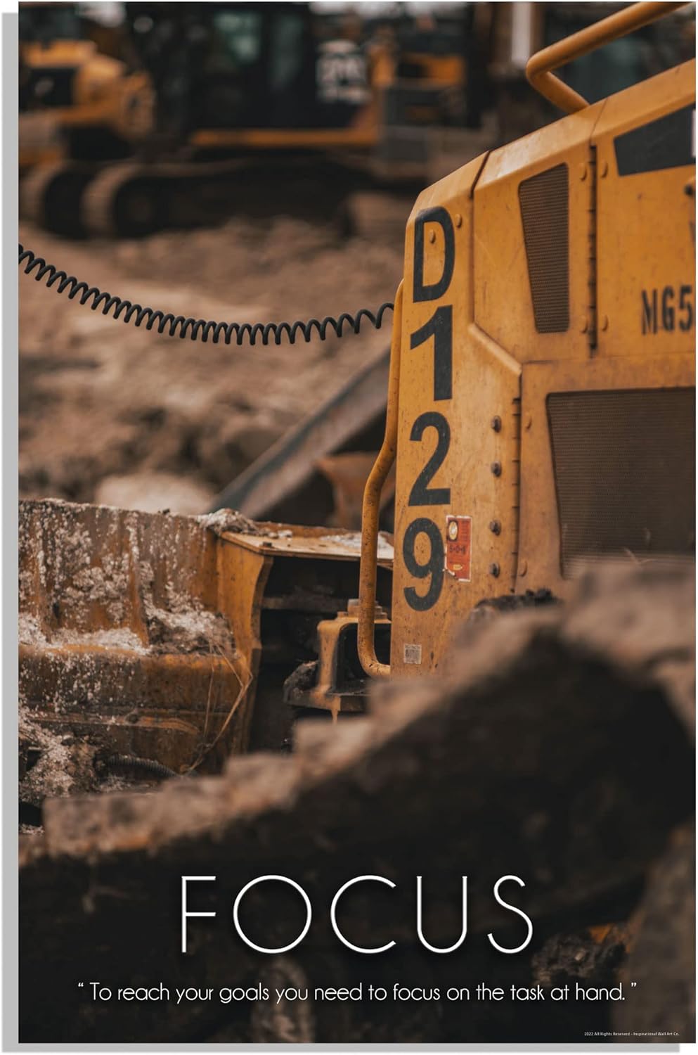 Amazon.com: Inspirational Wall Art Co. - Focus - Construction Excavator ...