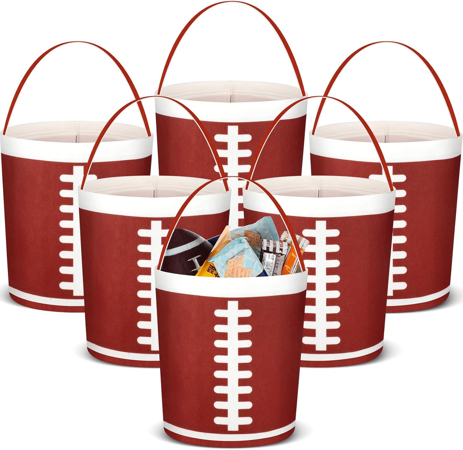 Amazon.com: DoubleFill 6 Pcs Halloween Football Basket Bucket Gift Bag ...