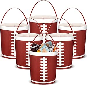 Amazon.com: DoubleFill 6 Pcs Halloween Football Basket Bucket Gift Bag ...