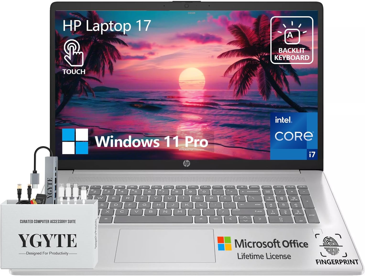 Amazon.com: HP 17 Inch Laptop Touchscreen Computer, 17.3 HD+ Touch ...