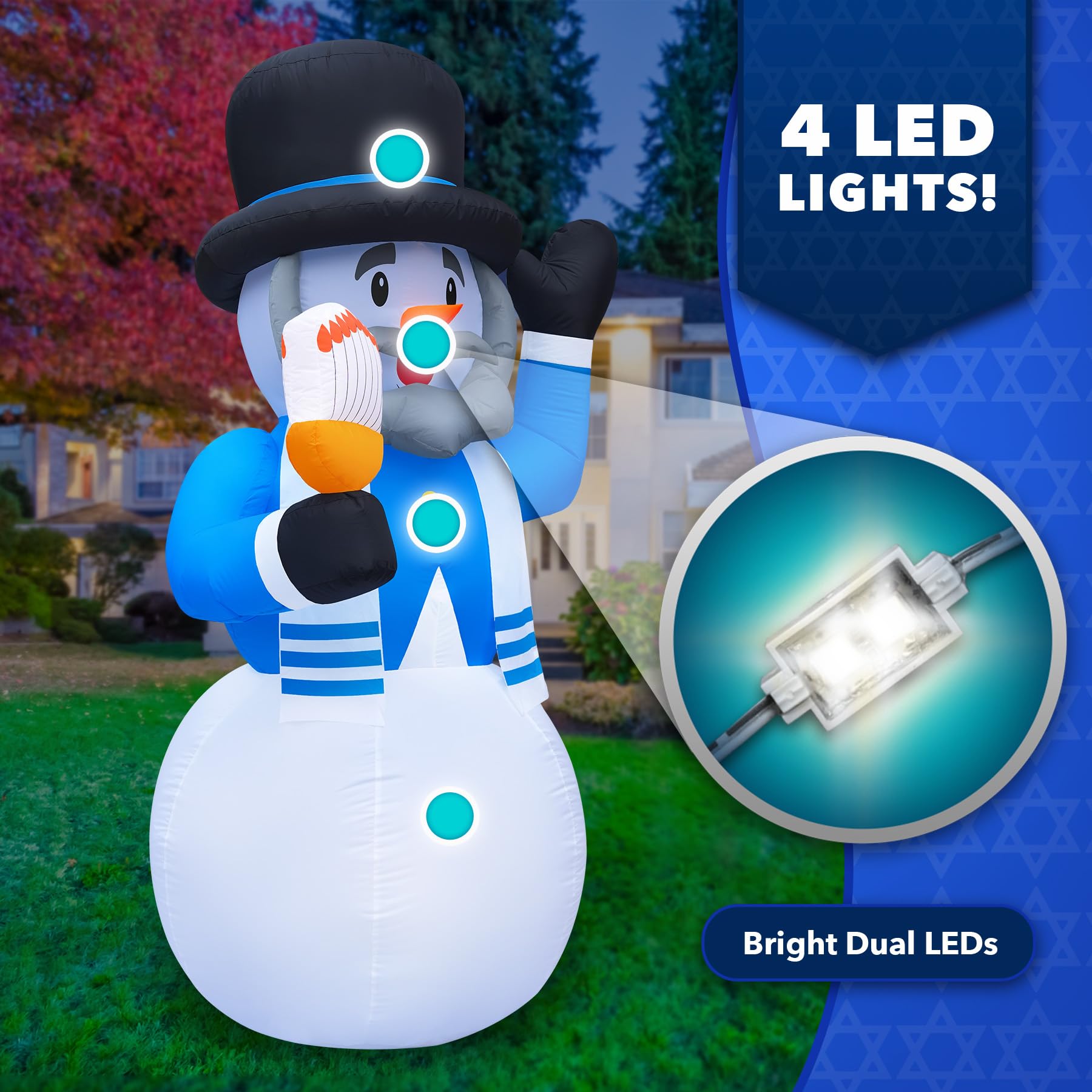 Snapklik.com : Holidayana Hanukkah Inflatables 6ft Rabbi Snowman Yard ...