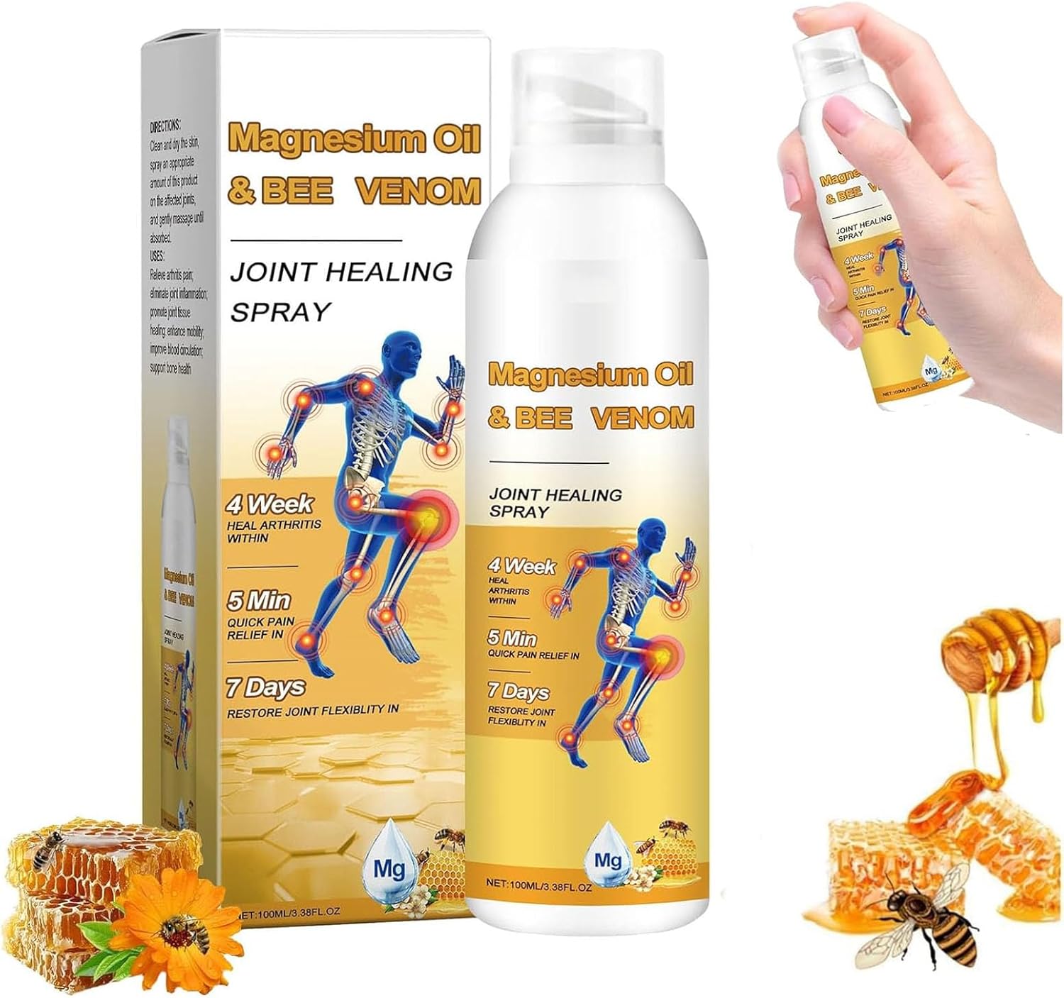 ADNOON Magnesium Oil & Bee Venom Joint Healing Spray,Joint Healing ...