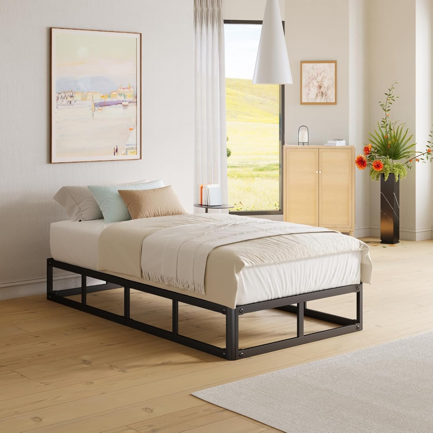 Sementa 9 Inch Heavy Duty Twin XL Platform Bed Frame No Box Spring ...