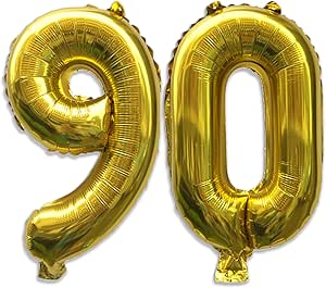 Amazon.com: 40 inch Number 90 Balloons, Aluminum Foil Jumbo 90 Party ...