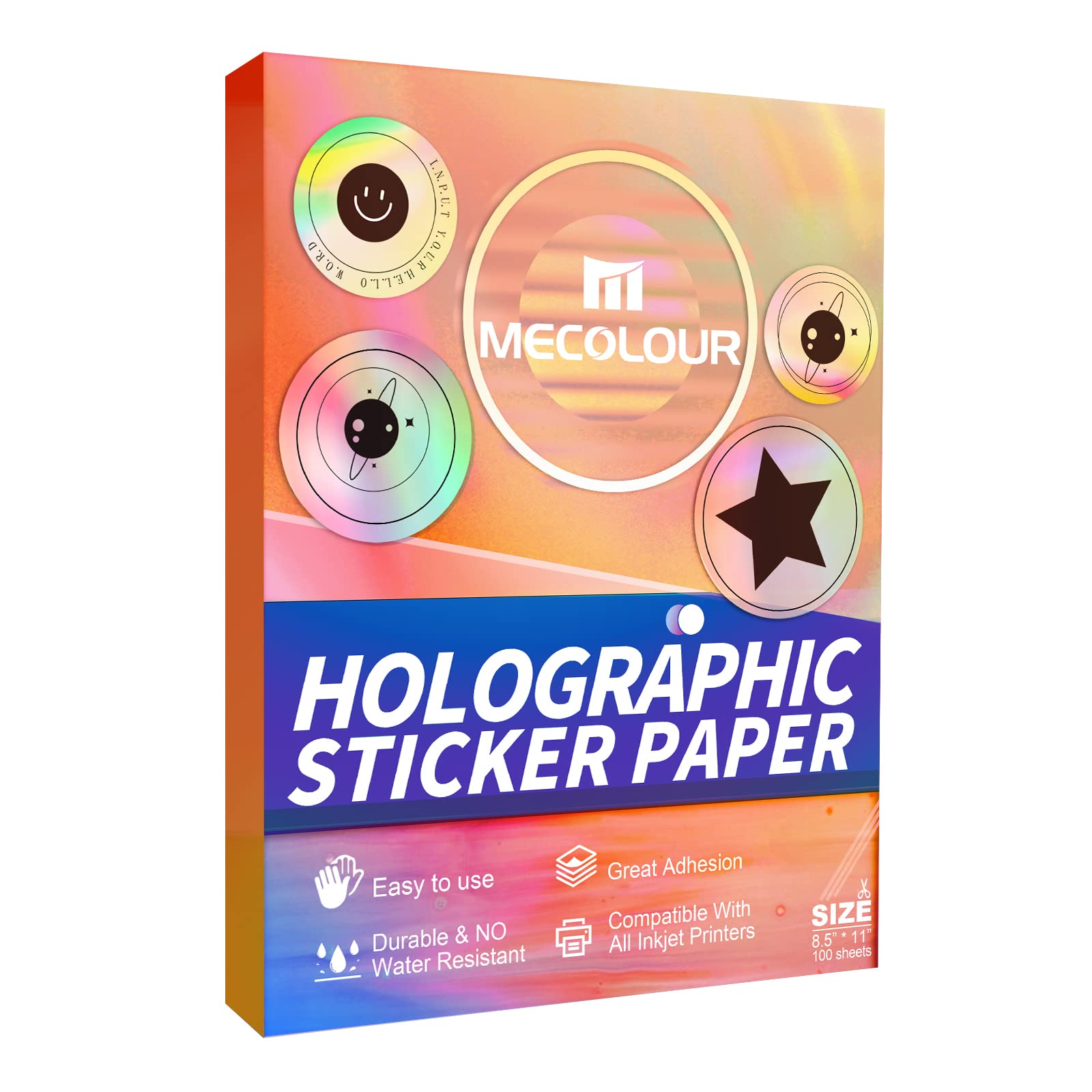 Snapklik.com : MECOLOUR Printable Holographic Sticker Paper For Inkjet ...