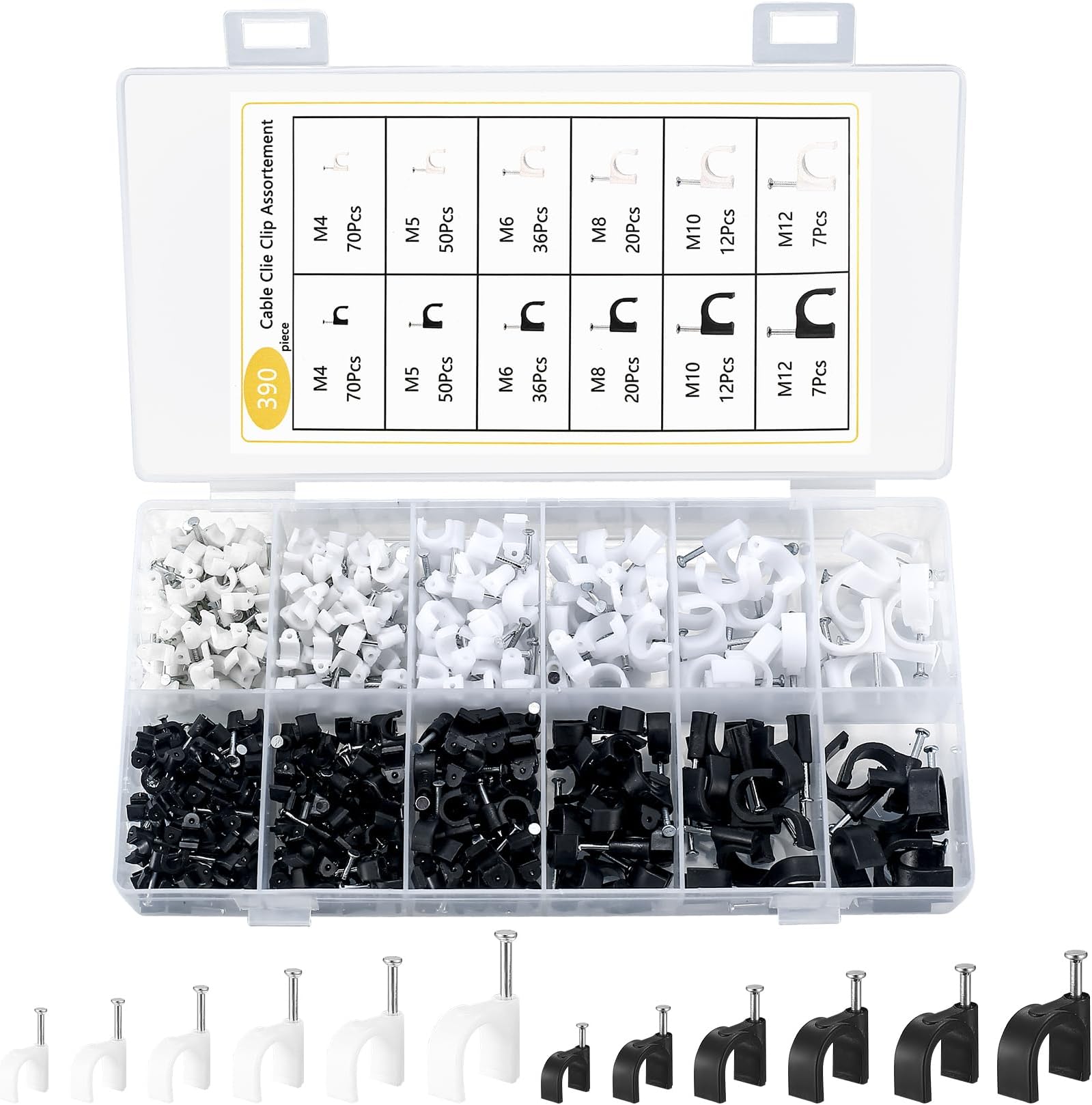 Amazon.com: 100 Pack Nail in Cable Clips Ethernet Cable Nails Tacks ...