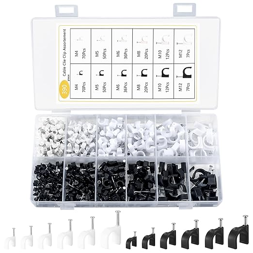 Amazon.com: Cable Clips Nails, 390 Pcs Ethernet Cable Wire Nails Tacks ...