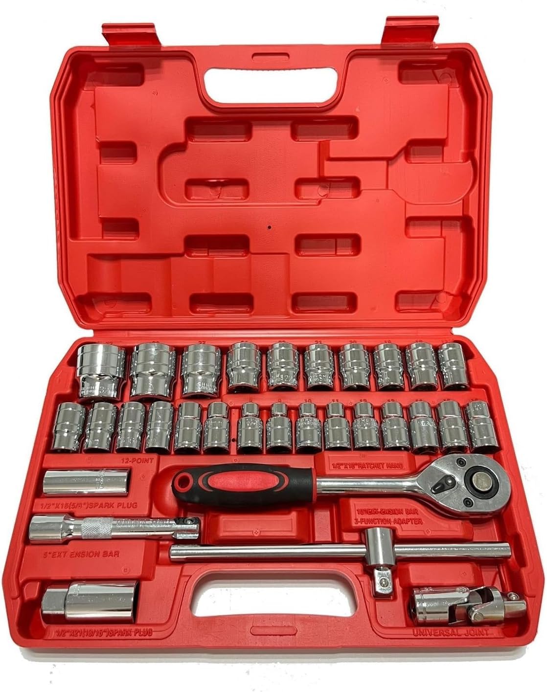 Zaptec 32Pcs 1/2 inch Socket Set - Ratchet Wrench Spanner Tool Goti ...