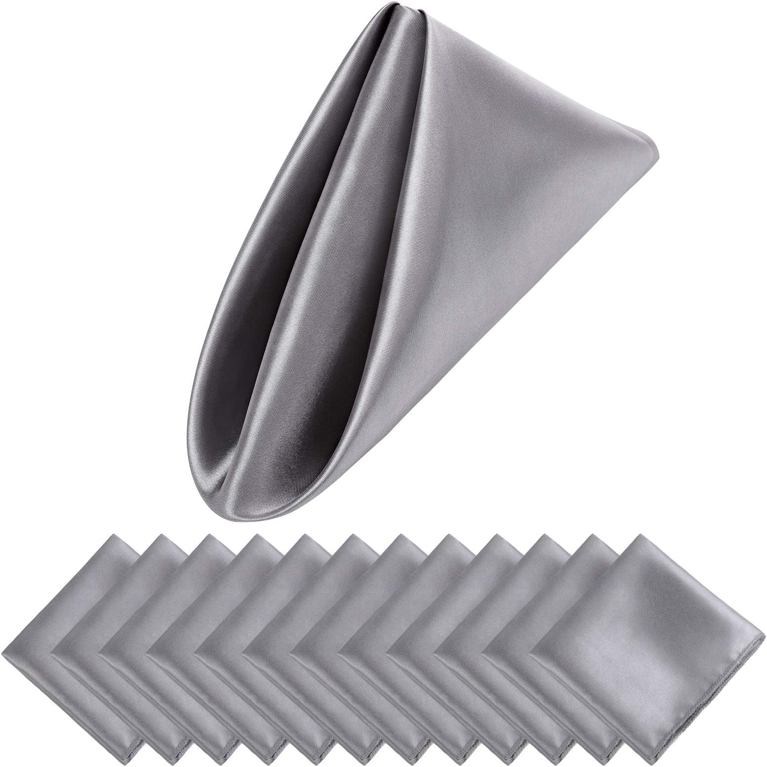 Amazon.com: Aneco 12 Pieces Satin Napkin Square 20 x 20 Inches Dinner ...