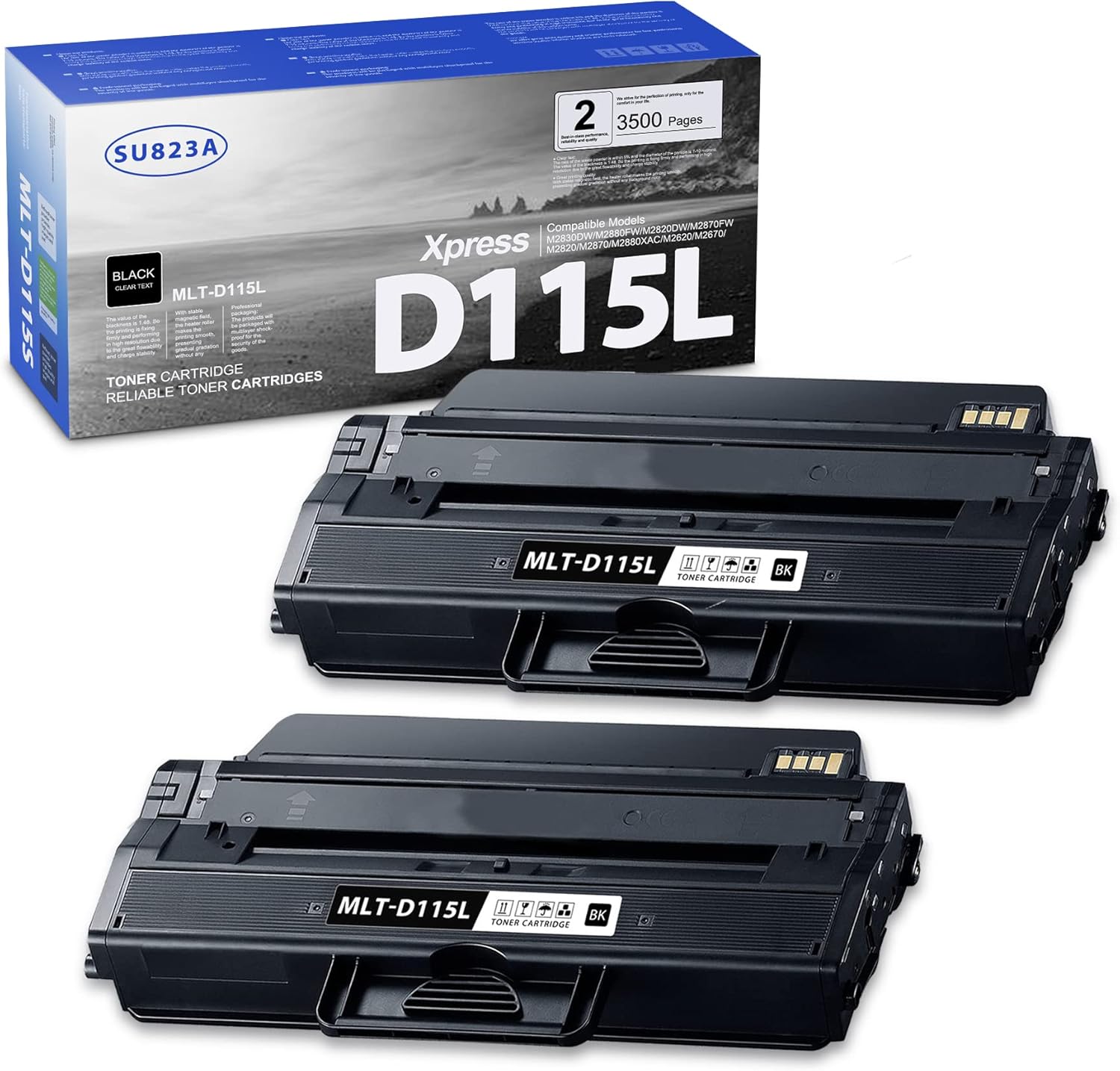 Amazon.com: 2 Pack MLT-D115L D115L Toner Cartridge Black (SU823A) Replacement for Samsung 115L ...