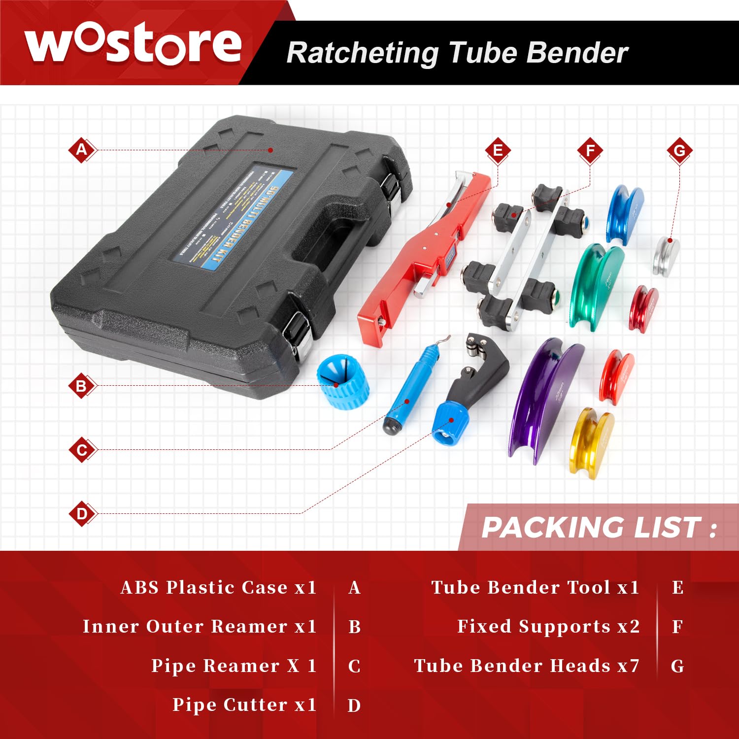 Snapklik.com : Tube Bender Kit Includes 1/4-7/8 Sizes Refrigeration ...