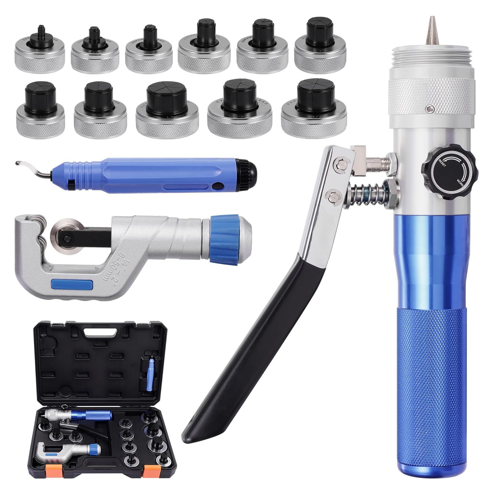 HVAC Hydraulic Tube Expander Compact Swaging Tool Kit with Tube Cutter ...