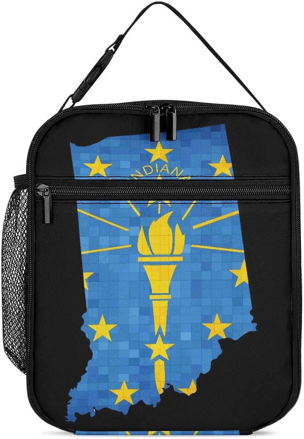 Indiana State Map Insulated Lunch Bag for Women Men Reusable Lunch Box ...