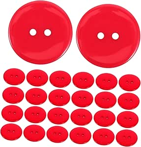 Amazon.com: VILLFUL 100pcs Red Color Buttons 2 Holes Resin Button Craft ...