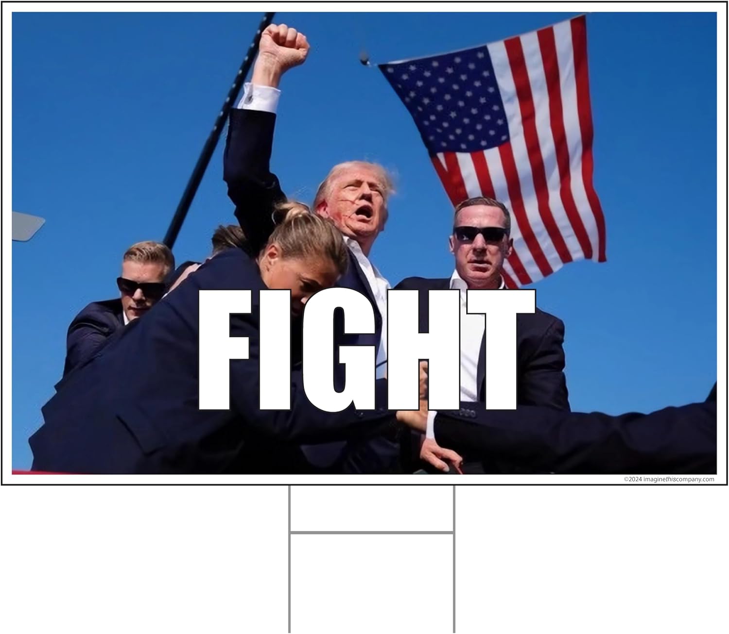 Amazon.com : American Screen Printing Trump Fight 18"" x 24 ...