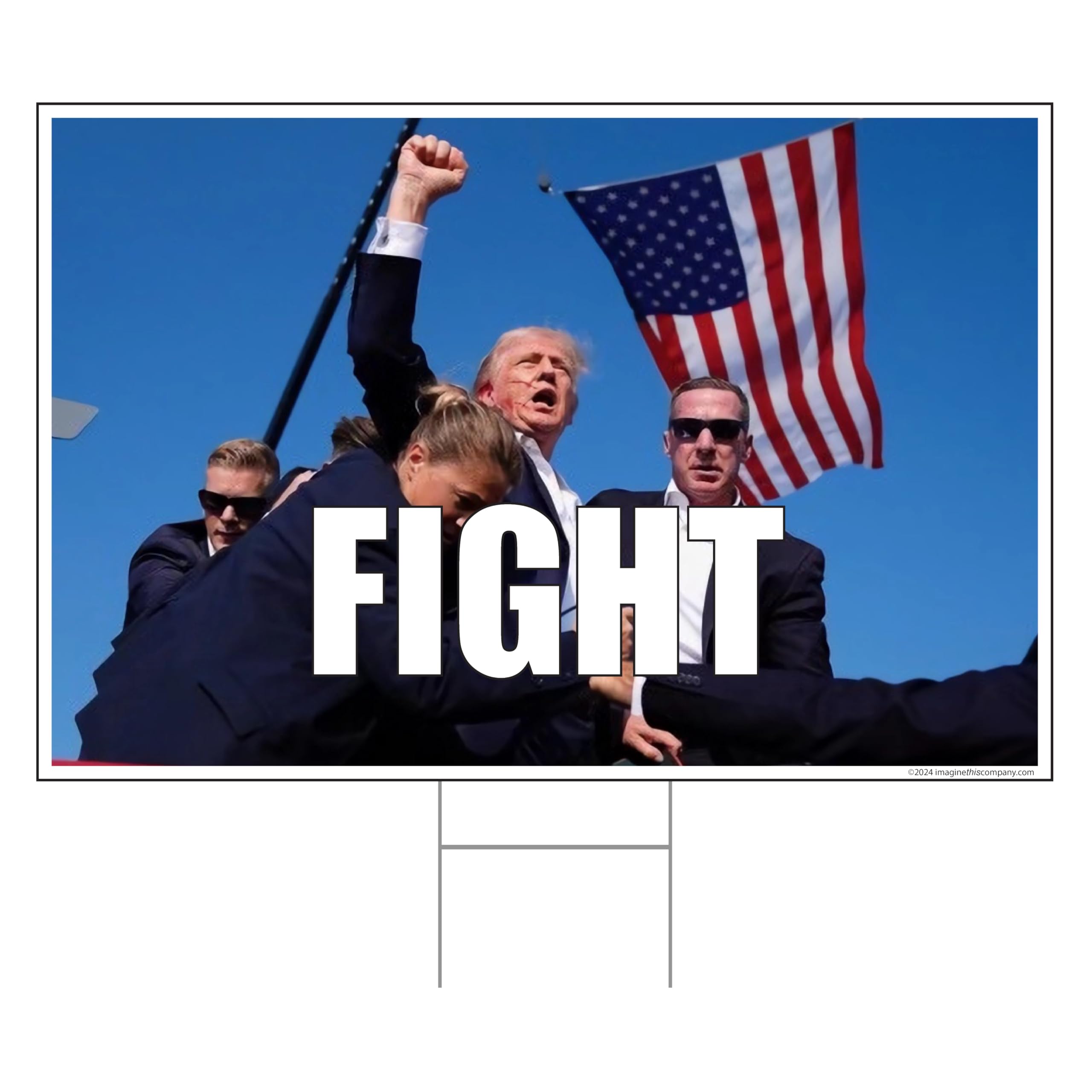 Amazon.com : American Screen Printing Trump Fight 18"" x 24 ...