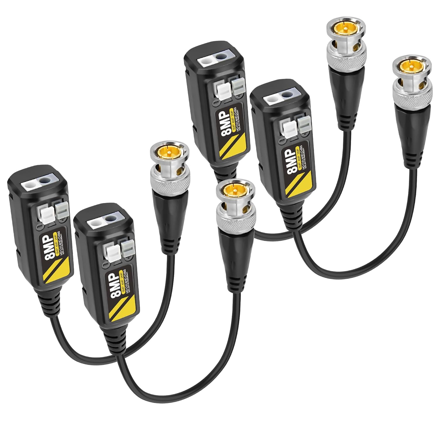 Amazon.com: MEIRIYFA 8MP Passive HD BNC Video Balun Connectors Passive ...