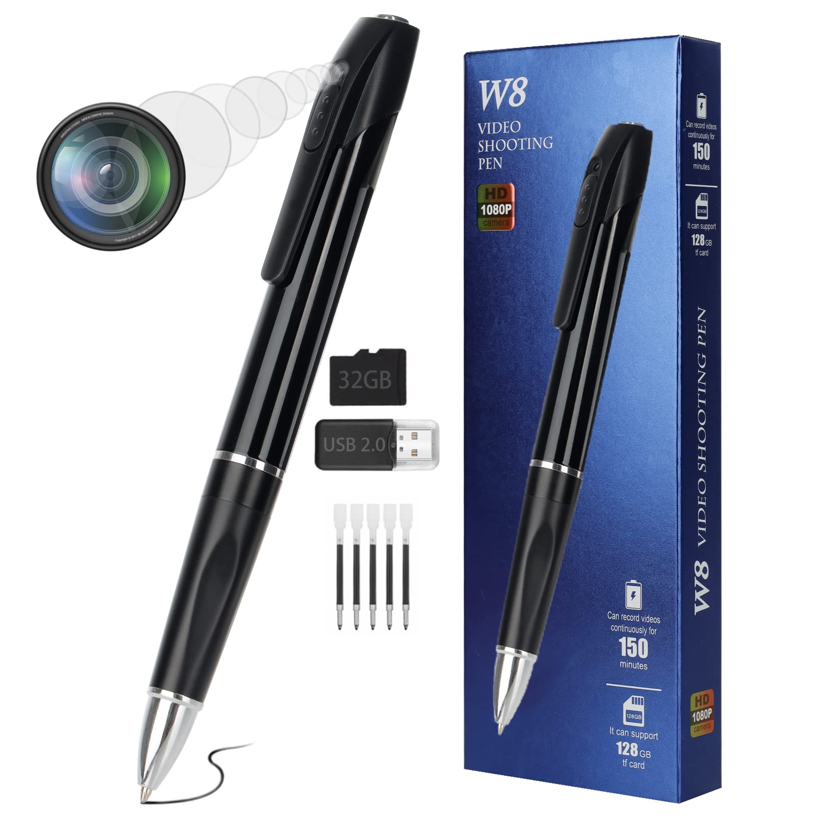 Buy safuxser Camera Pen, Hidden Camera, Pen Full HD 1080P, Mini Camera ...