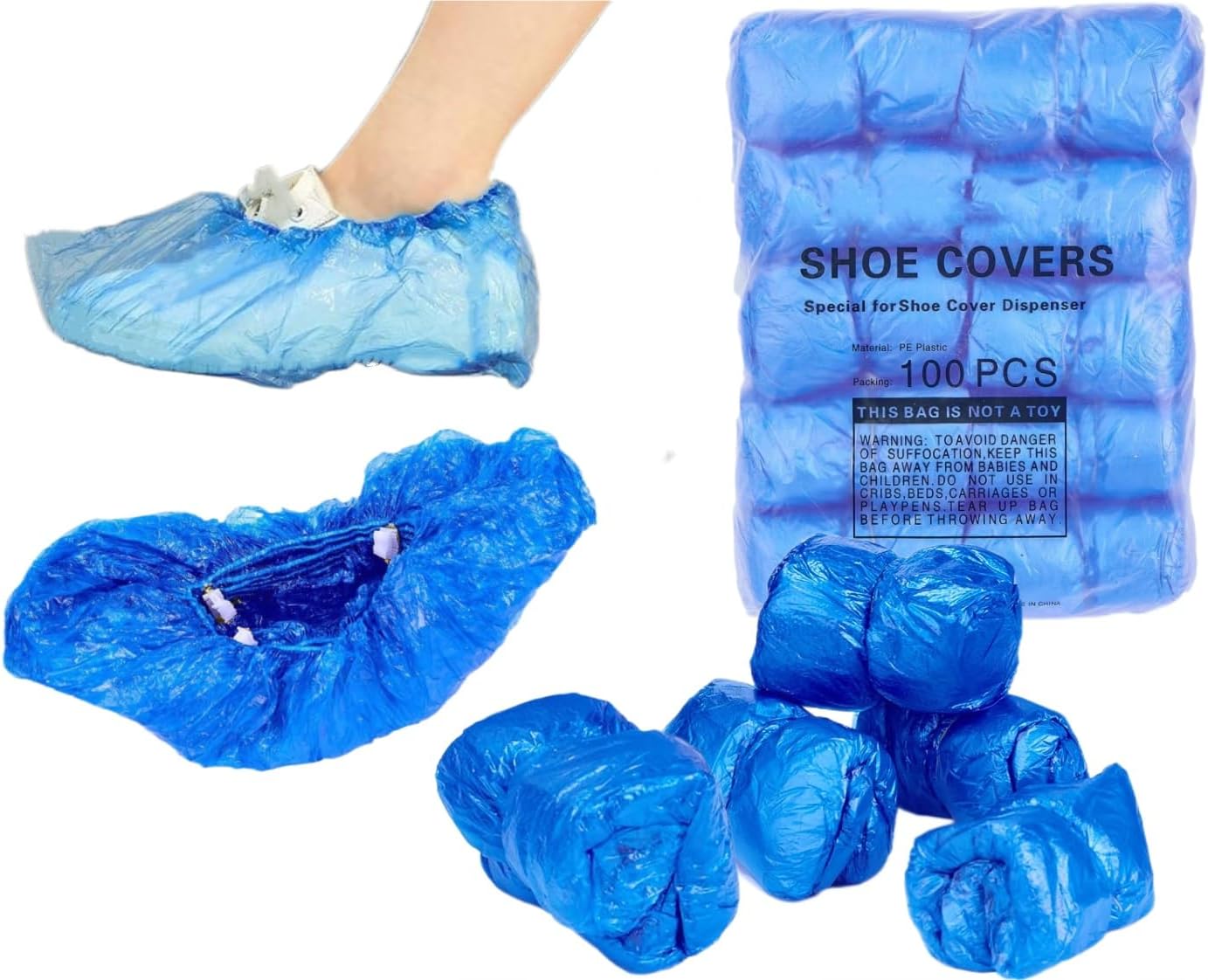 Amazon.com : DAECEBE Disposable Shoe Covers 100 Pcs With T-Buckle Non ...