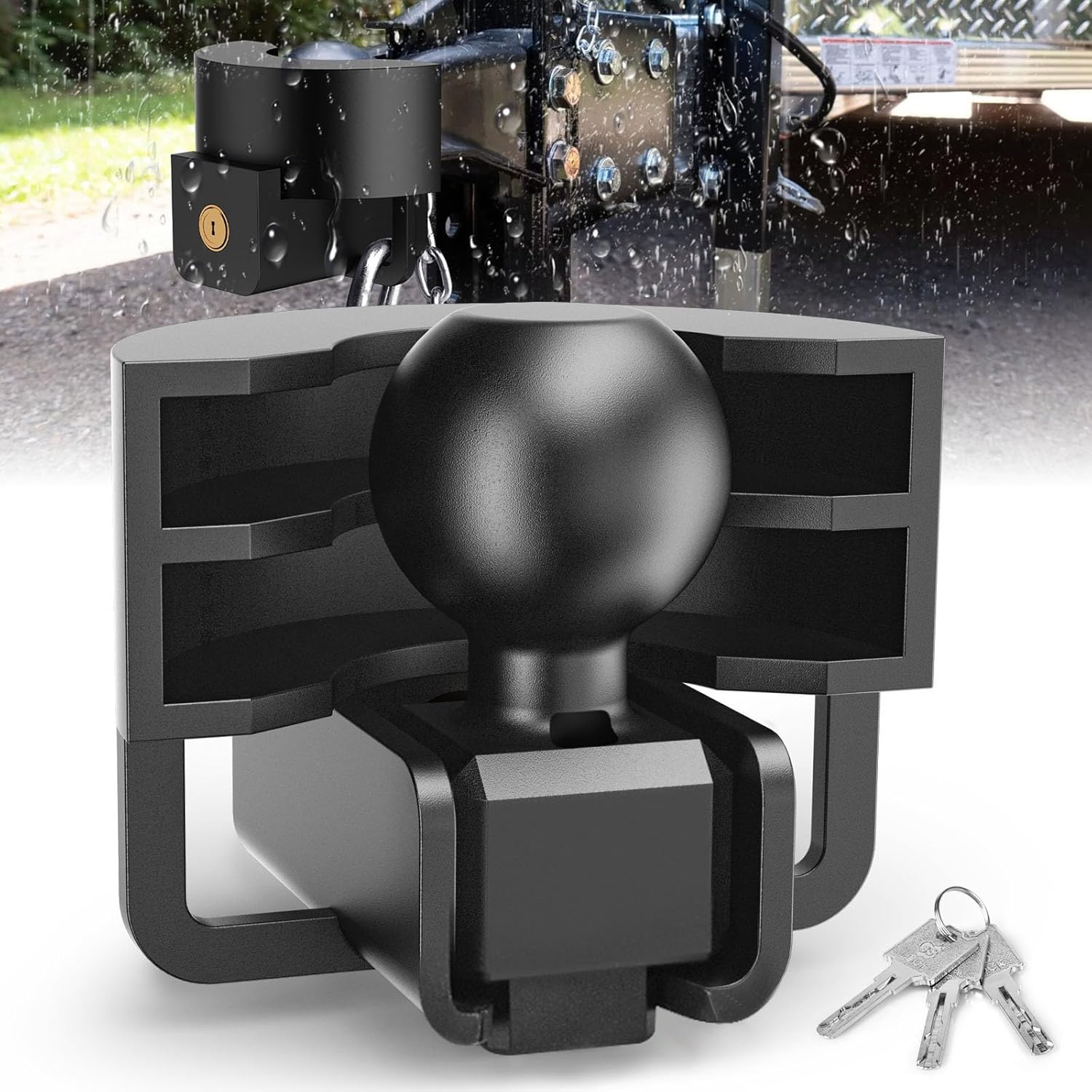 Amazon.com: Trailer Hitch Lock, NenNicht Trailer Couplers Lock Fits 2 5 ...