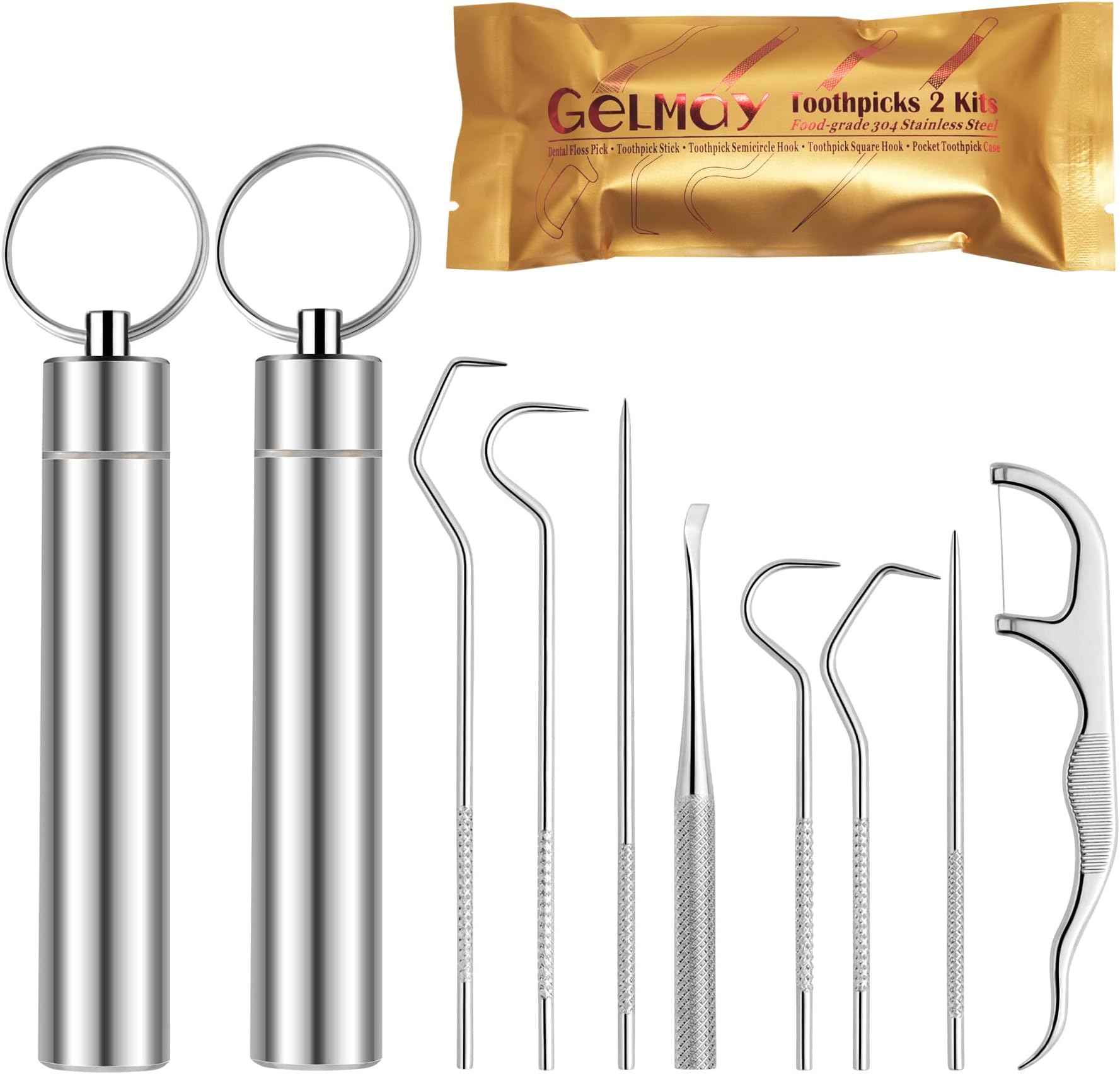 Amazon.com : Toothpicks Pocket Set, Dental Floss Picks Kit Reusable ...