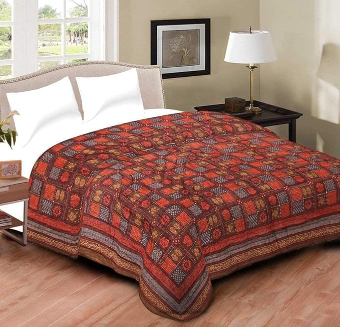 Buy Amer Handicraft Pure Cotton Jaipuri Razai/Rajai Traditional ...