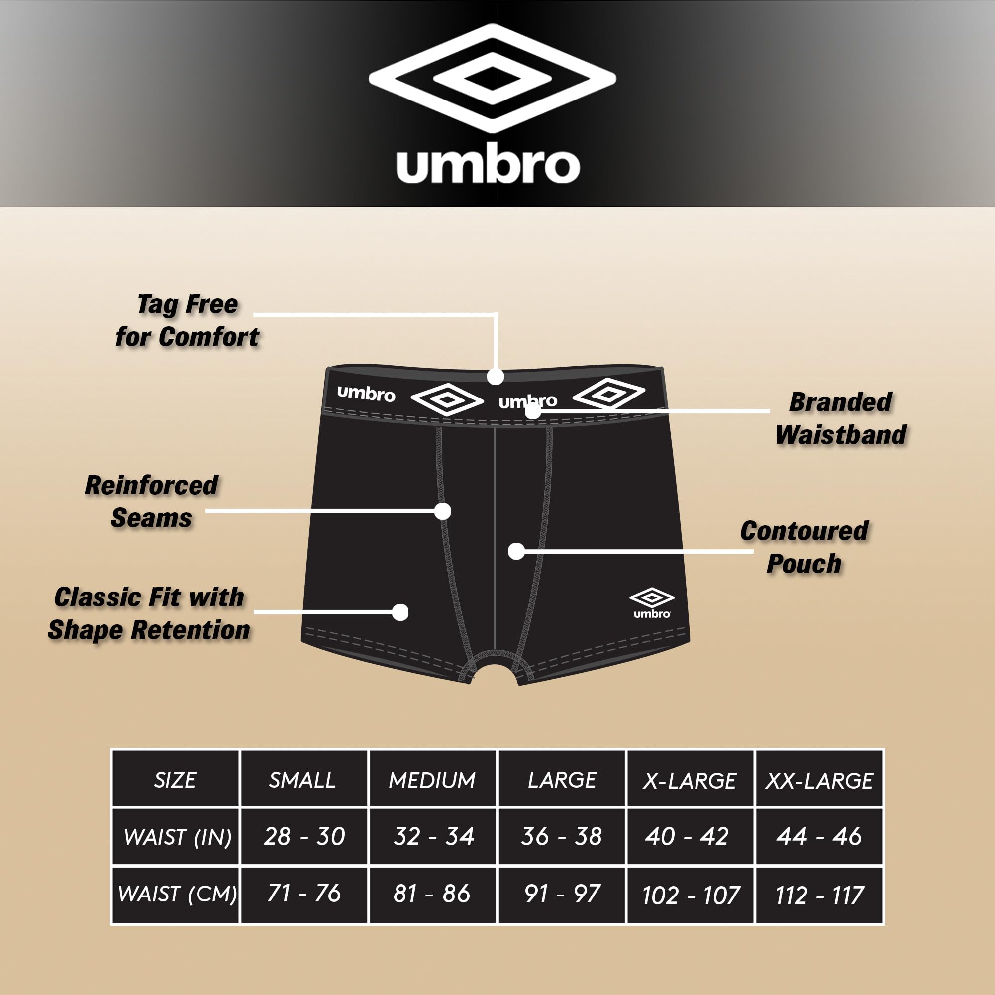 Snapklik.com : Umbro Mens Trunks Boxer Briefs Breathable Cotton ...