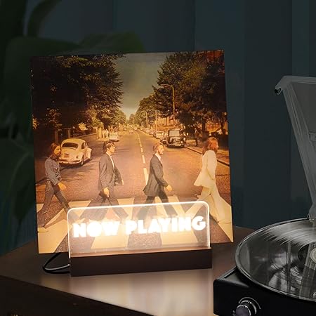 Amazon.com: Light up Now Playing Vinyl Record Stand, Lampeez Now ...