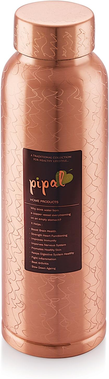 Amazon.com: Pipal, Caliber Pure Copper Water Bottle, Leak Proof and ...