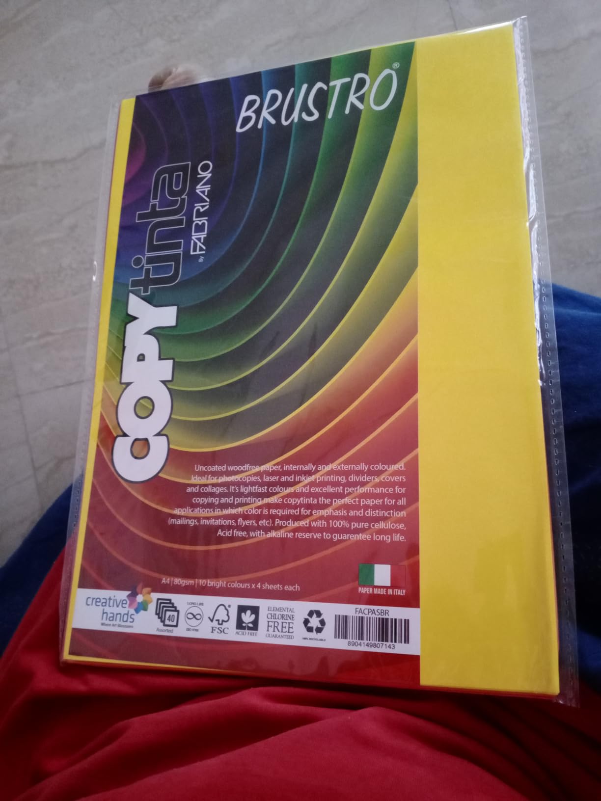 BRUSTRO Copytinta Coloured Craft Paper A4 Size 80 GSM, 40 Sheets Pack ...