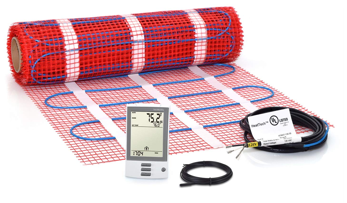 30 sqft Mat Kit, Electric Tile Floor Heating System with GFCI ...