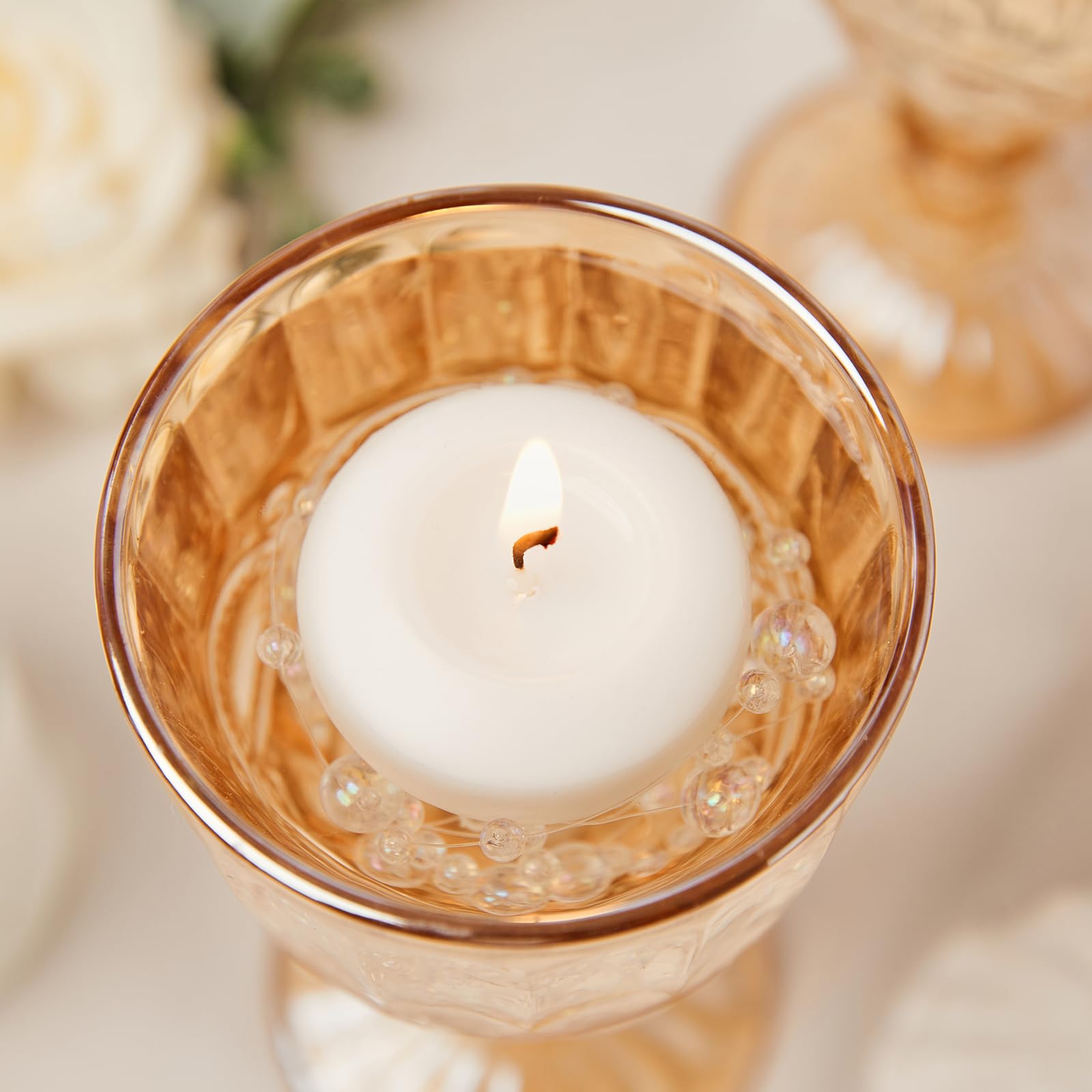 Ashlux Floating Candles 5-6 Hours Long Burning, 2 inch Unscented White ...