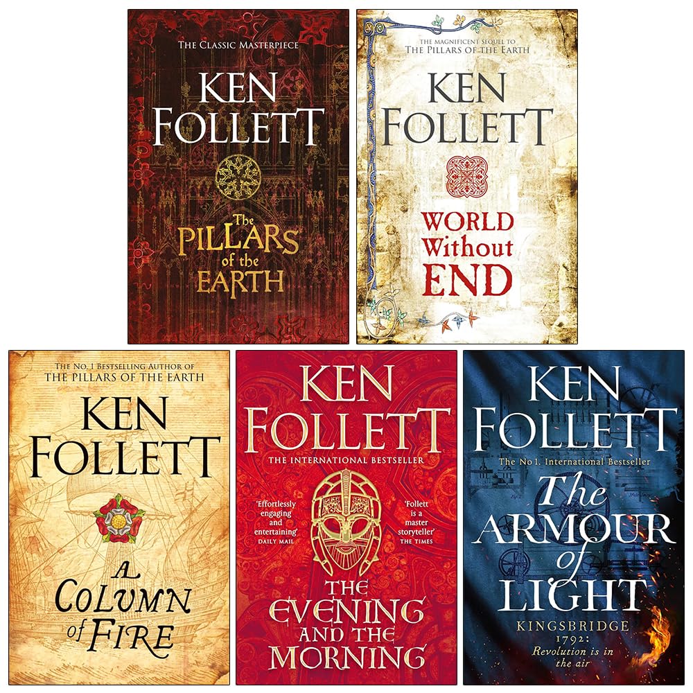 By Ken Follett Kingsbridge Series 5 Books collection set: The Pillars ...