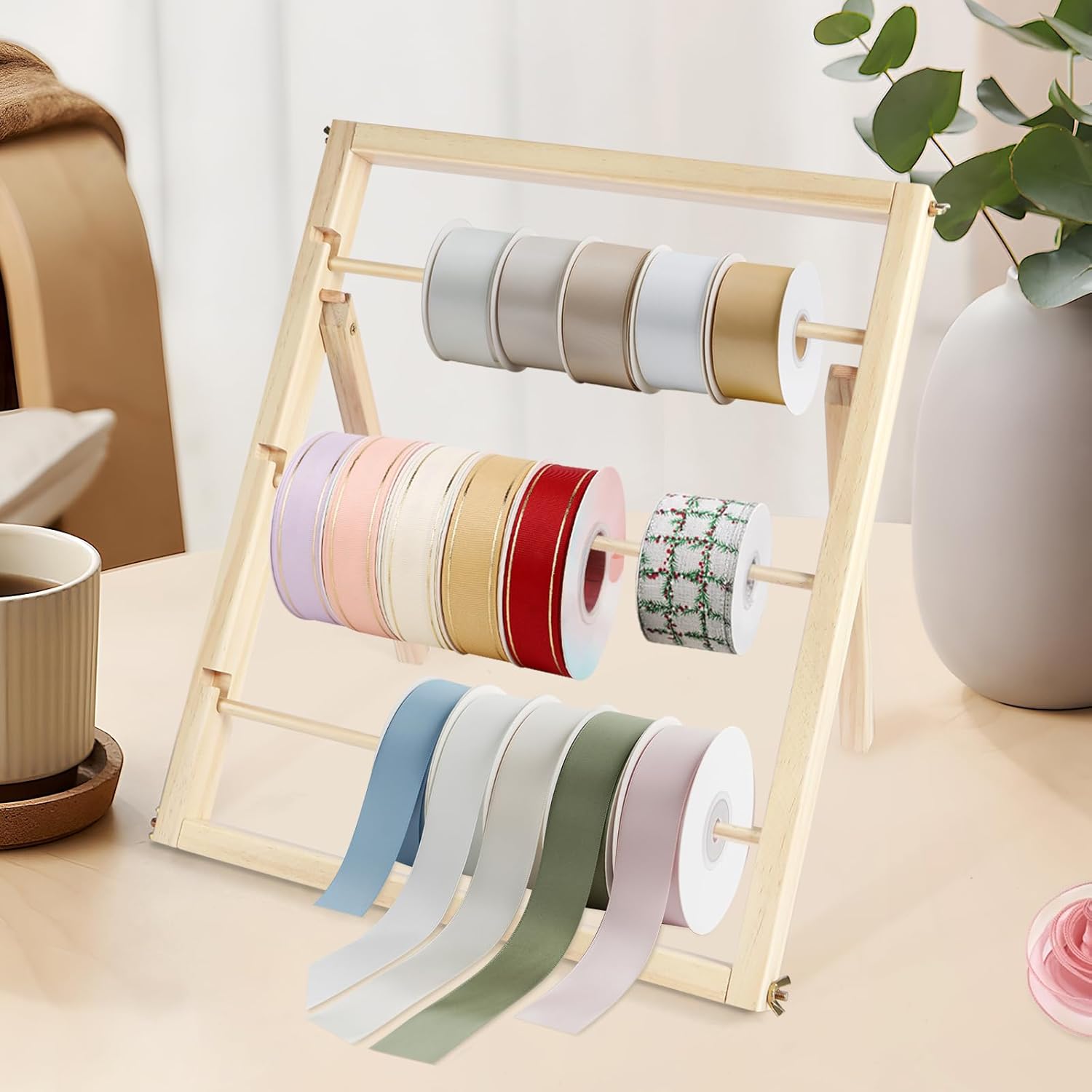 Amazon.com: LZVXTYM Ribbon Storage Rack, Spool Holder Organizer, 3 ...
