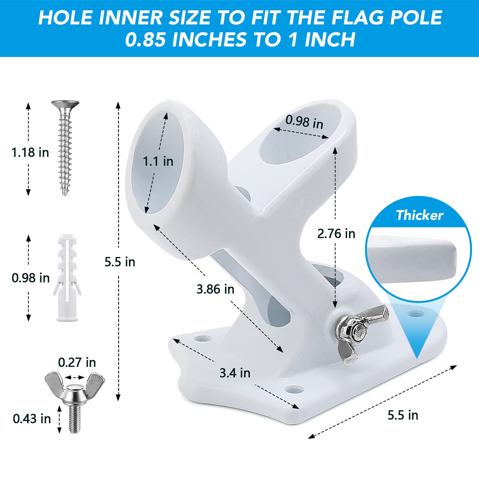 Snapklik.com : Flag Pole Holder, Flag Bracket, Two-Position Flag Holder ...