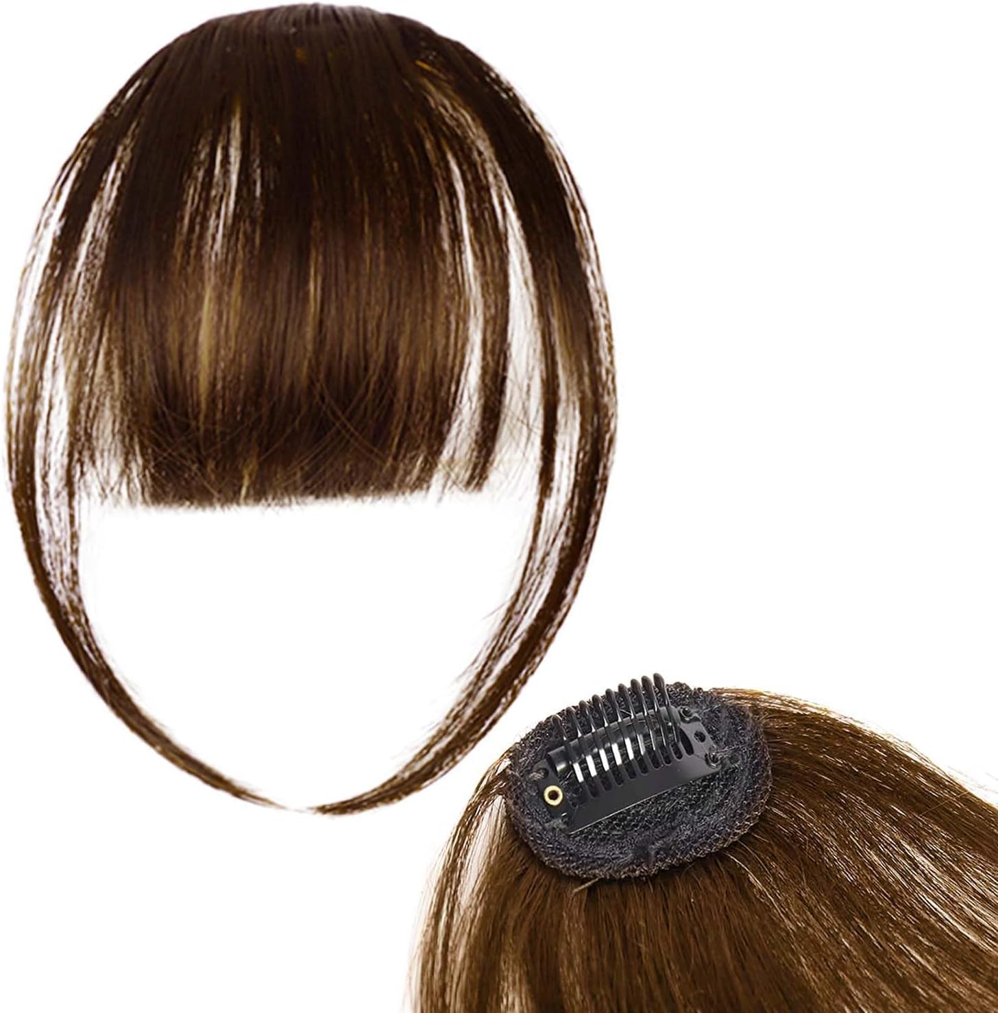 100% Real Human Hair Clip in Bangs for Women - Natural Look Fringe ...