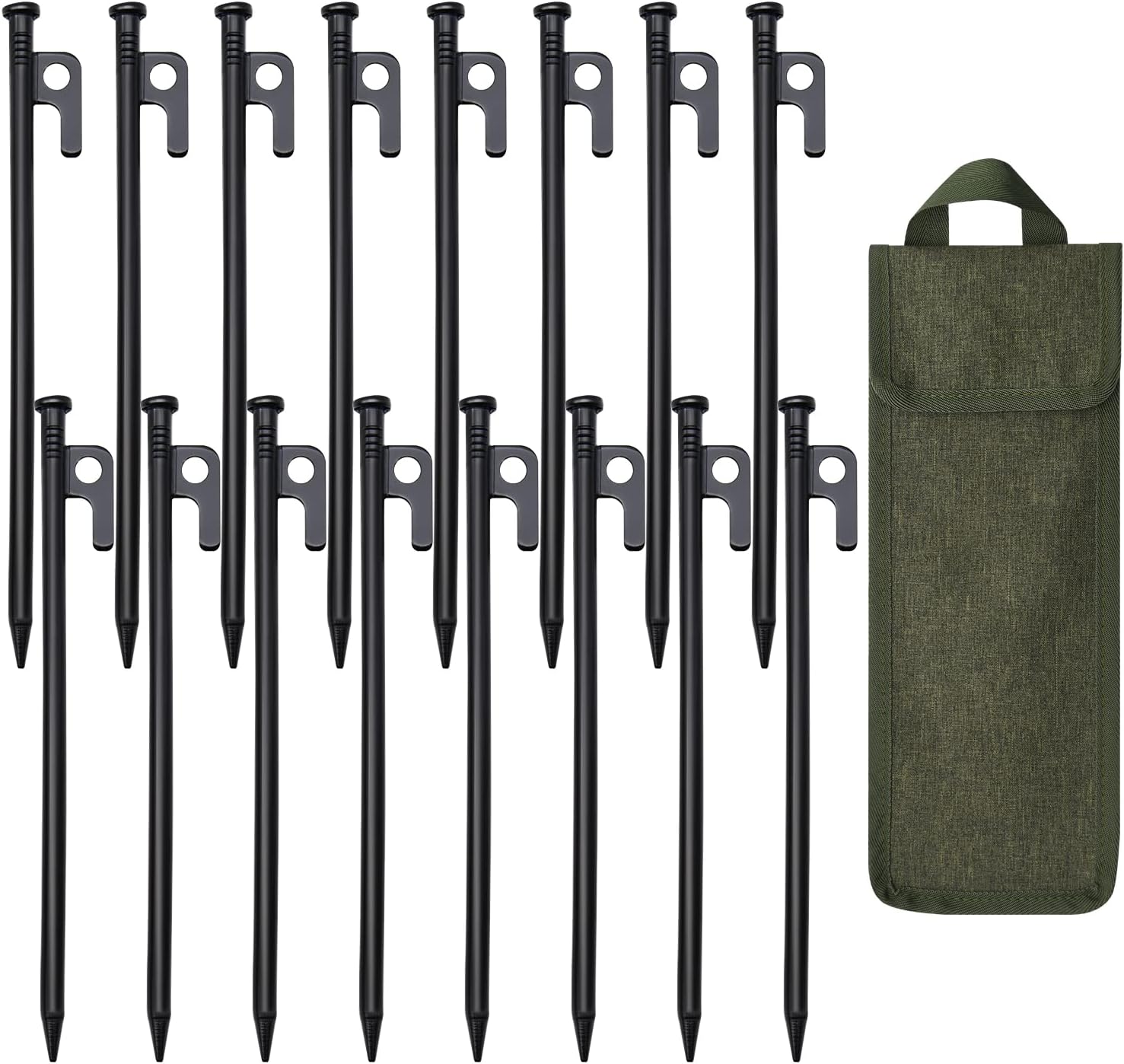 Amazon.com : IUMÉ 10-Pack Tent Stakes, Black / 11.8inch Heavy Duty ...