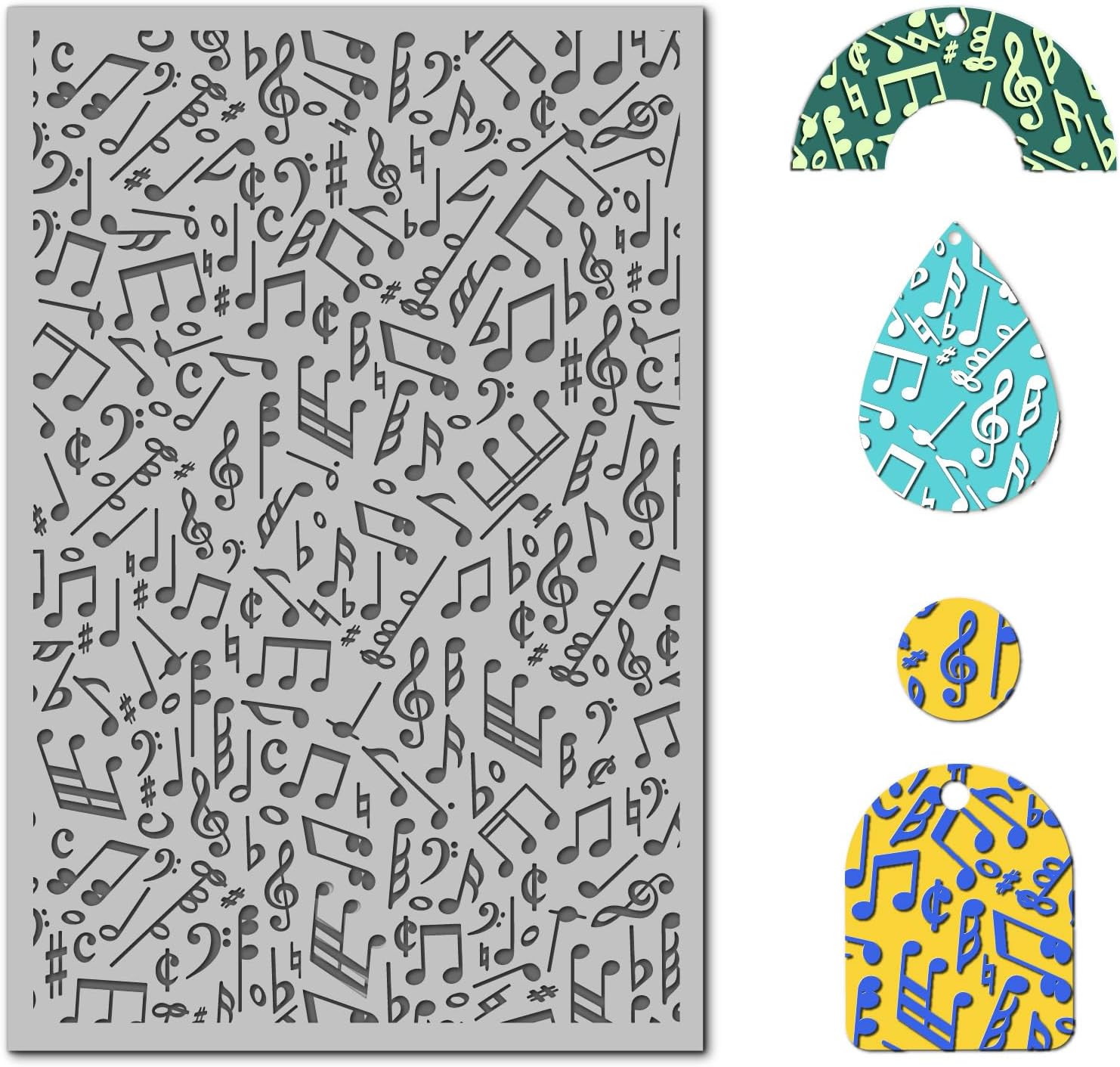 Amazon.com: Arbuya Musical Note Polymer Clay Texture Mat for Earrings ...