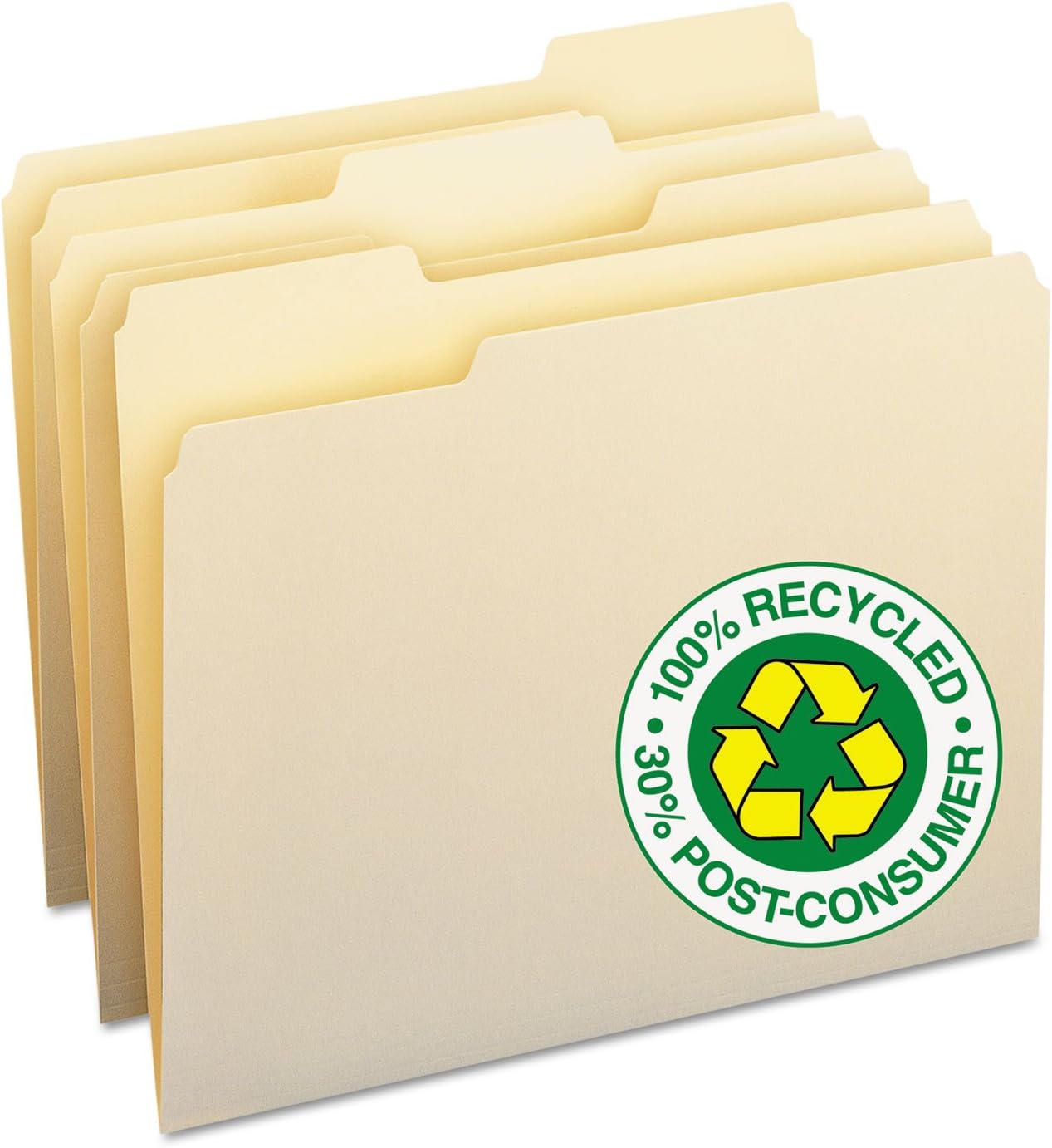 Amazon.com : Smead 100% Recycled File Folder, 1/3-Cut Tab, Letter Size ...