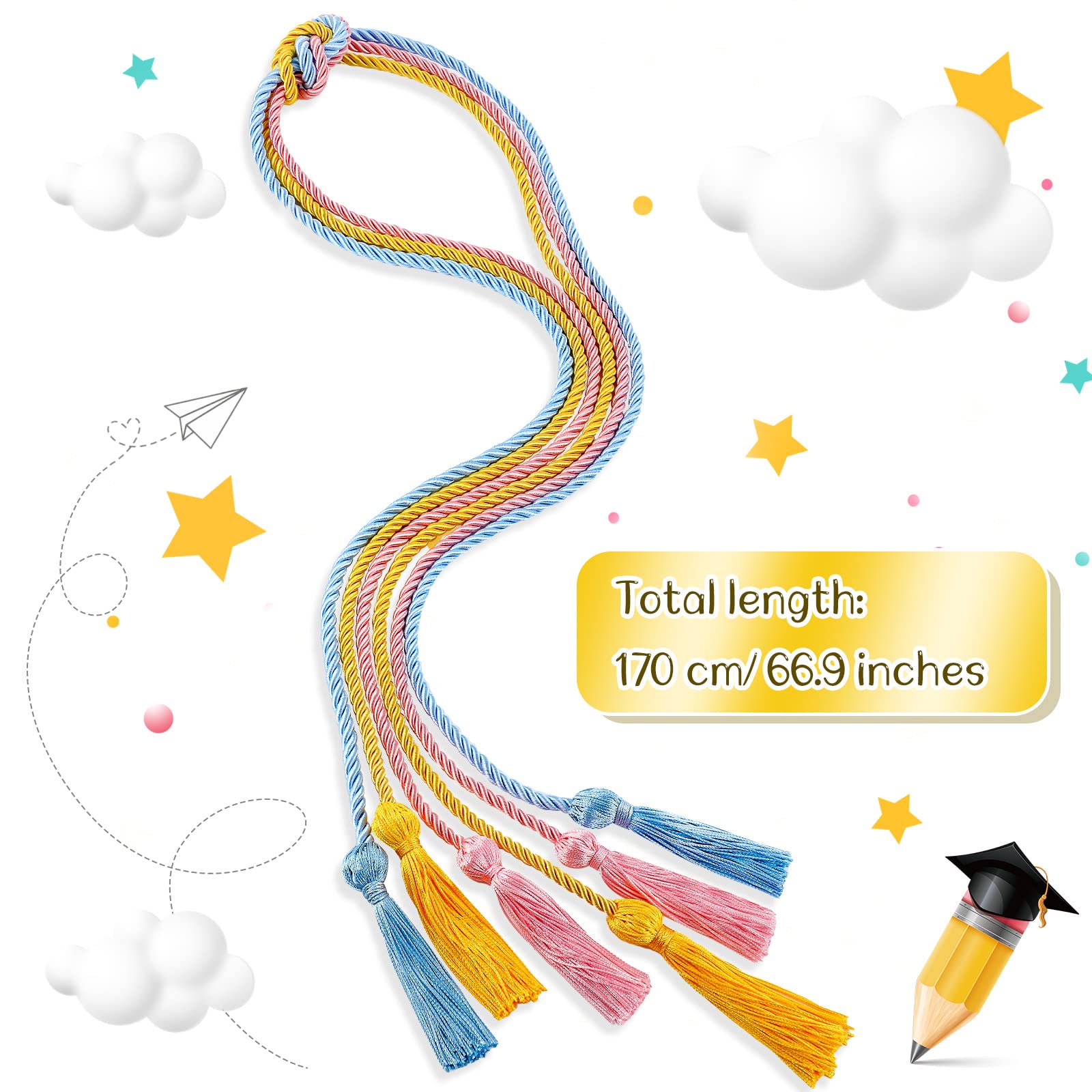 Snapklik.com : 6 Pcs Graduation Cords Rope Belt Honor Cords Graduation ...