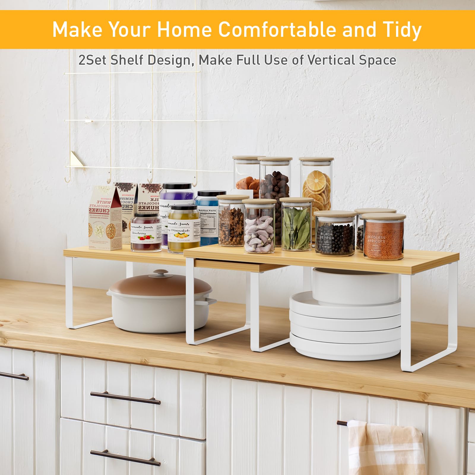 Snapklik.com : Cabinet Shelf Organizers, 15.7 Inches Large Kitchen ...