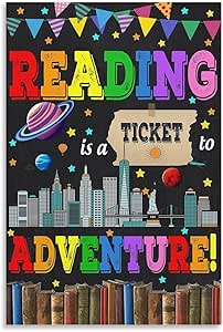 Amazon.com: Retro Reading Posters for Classroom Library Decorations ...