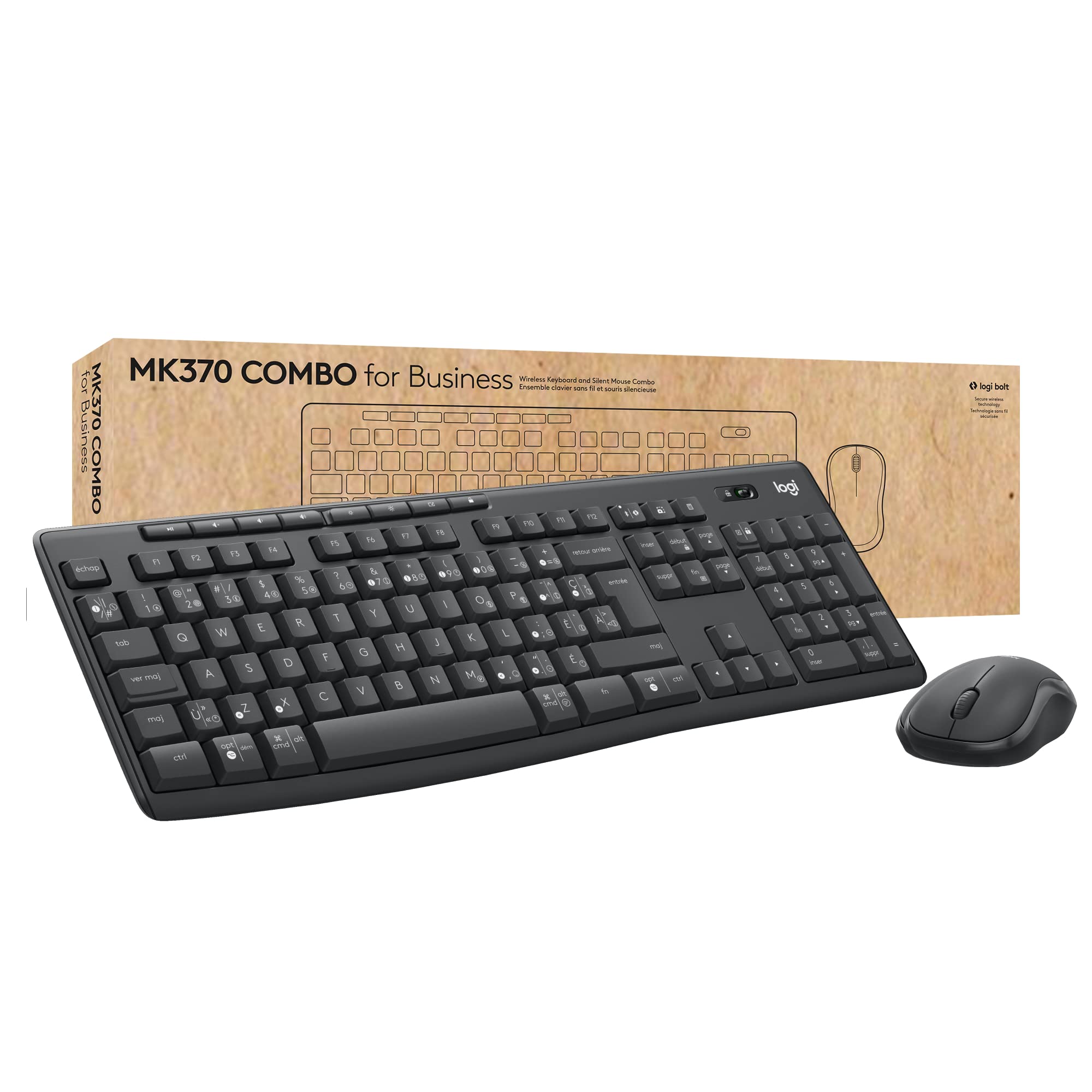 Logitech MK370 Combo for Business, Wireless Full-Size Keyboard and ...