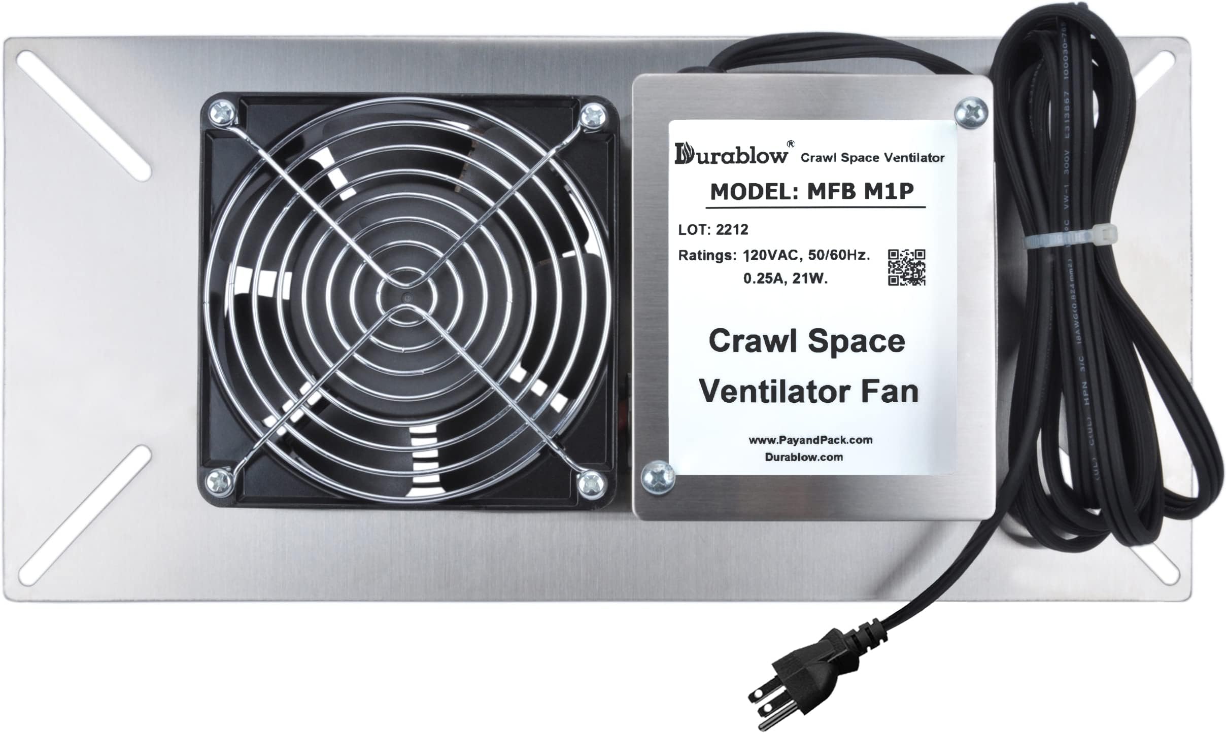 Amazon.com: Durablow 110 CFM Air-Out Stainless Steel Crawl Space Vent ...