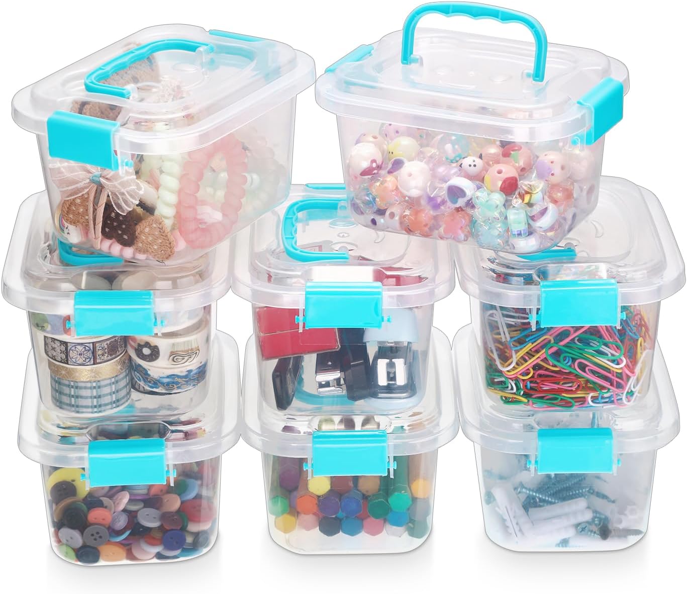 Amazon.com: BTSKY 8 Pack Small Clear Plastic Storage Containers-4.5x3 ...