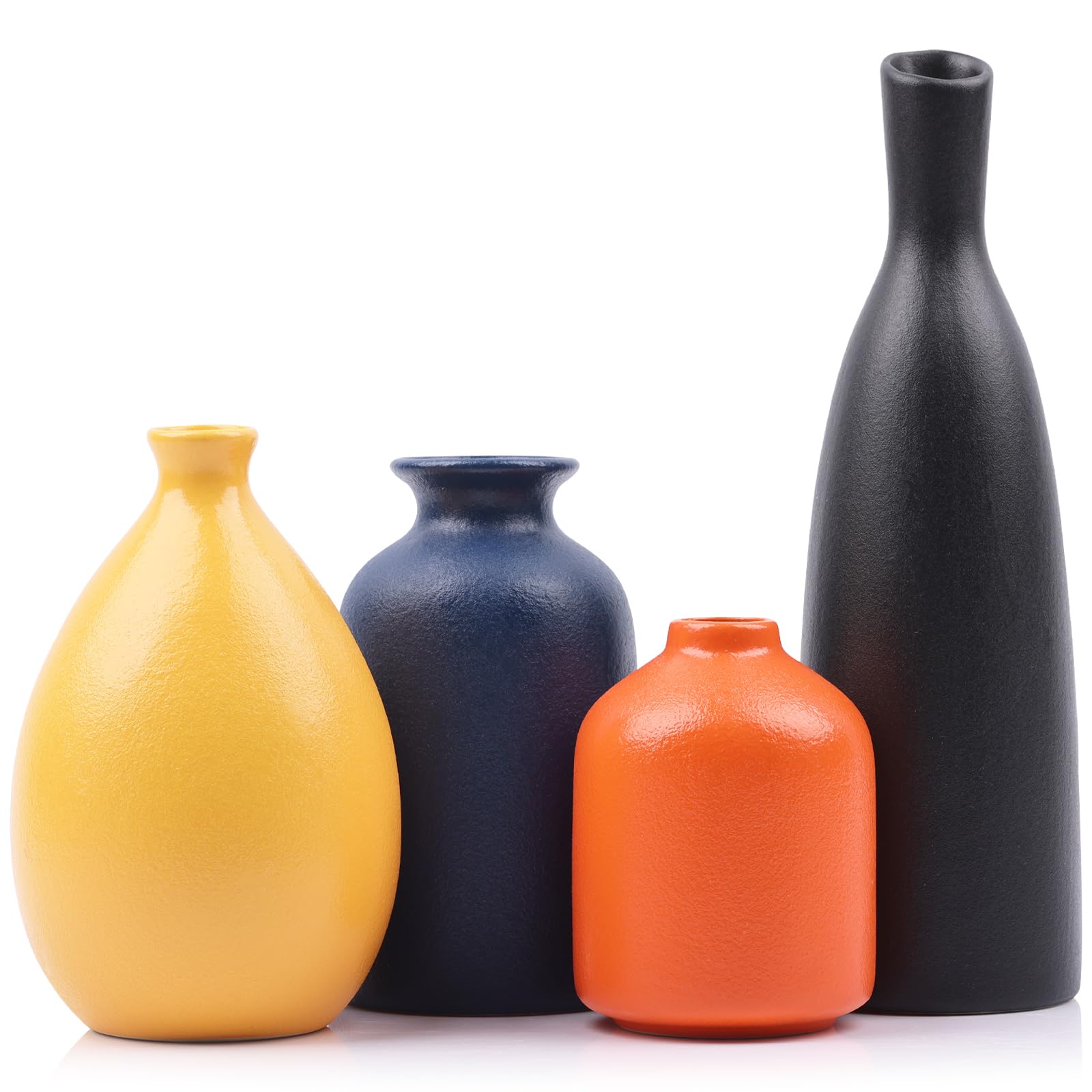 Amazon.com: Ceramic Bud Vases Set of 4, Minimalism Style Vases for ...