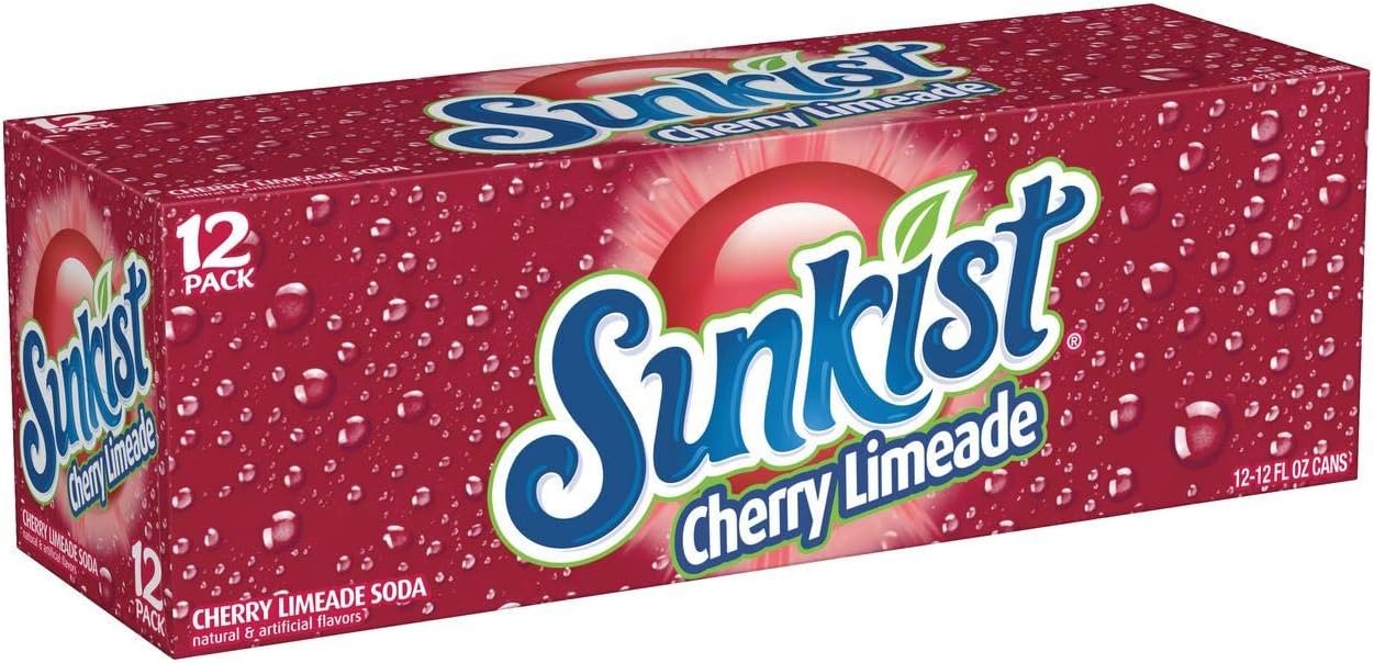 Amazon.com : Sunkist Cherry Limeade Soda, 12 fl oz, 12 pack : Grocery ...