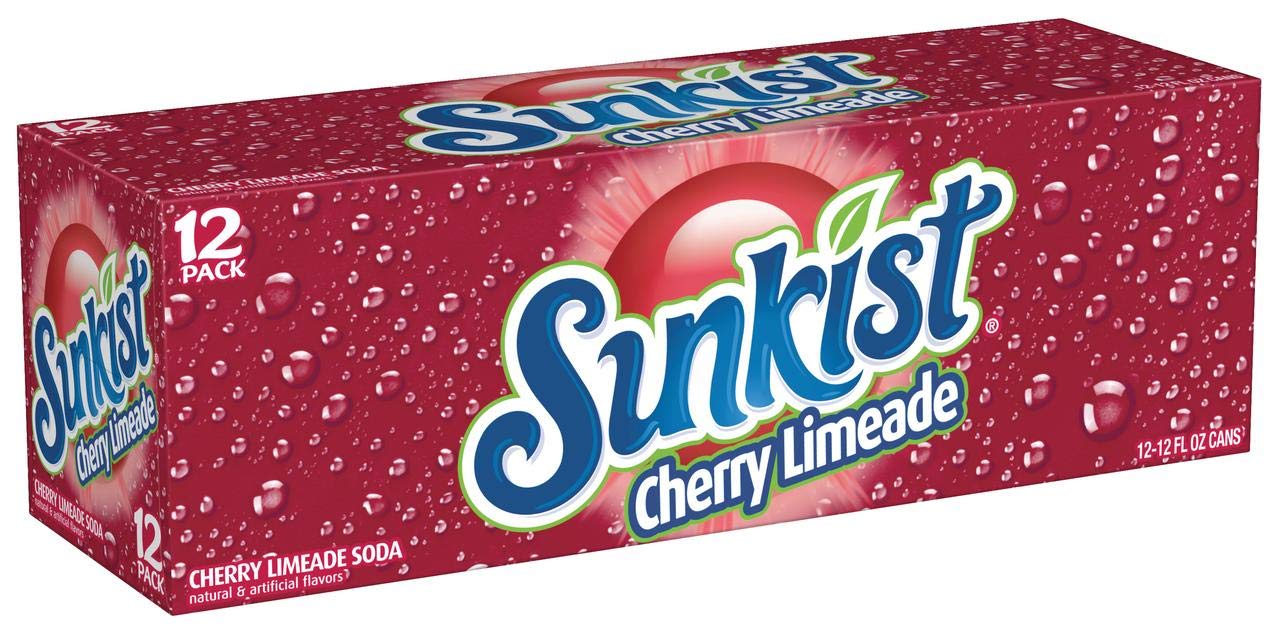 Amazon.com : Sunkist Cherry Limeade Soda, 12 fl oz, 12 pack : Grocery ...