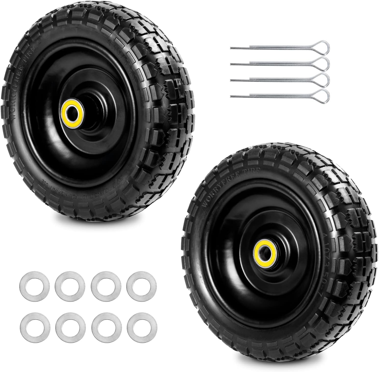 Amazon.com : Gorilla Carts 13 Inch No-Flat Replacement Wheels, Heavy ...