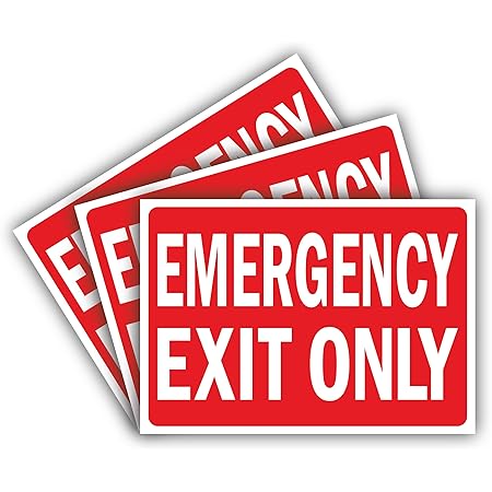 Amazon.com: Emergency Exit Only Sign Stickers, Exit Signs Designed as ...